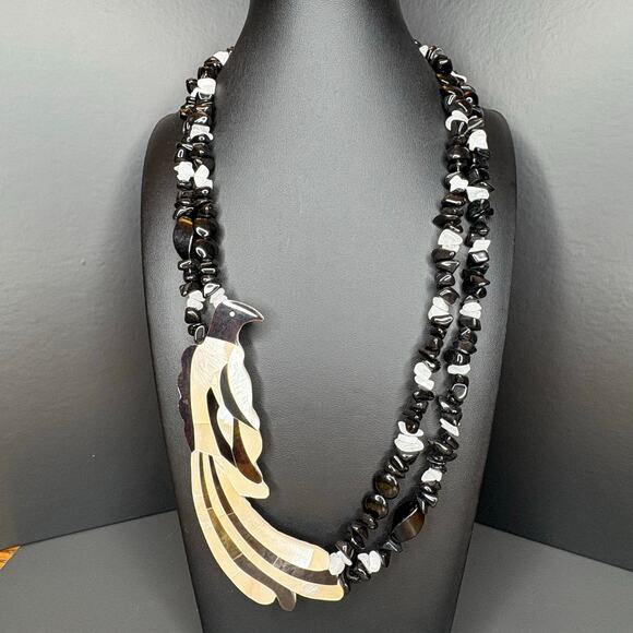 Lee Sands | Jewelry | Vintage Lee Sands Bird Necklace Black And White ...